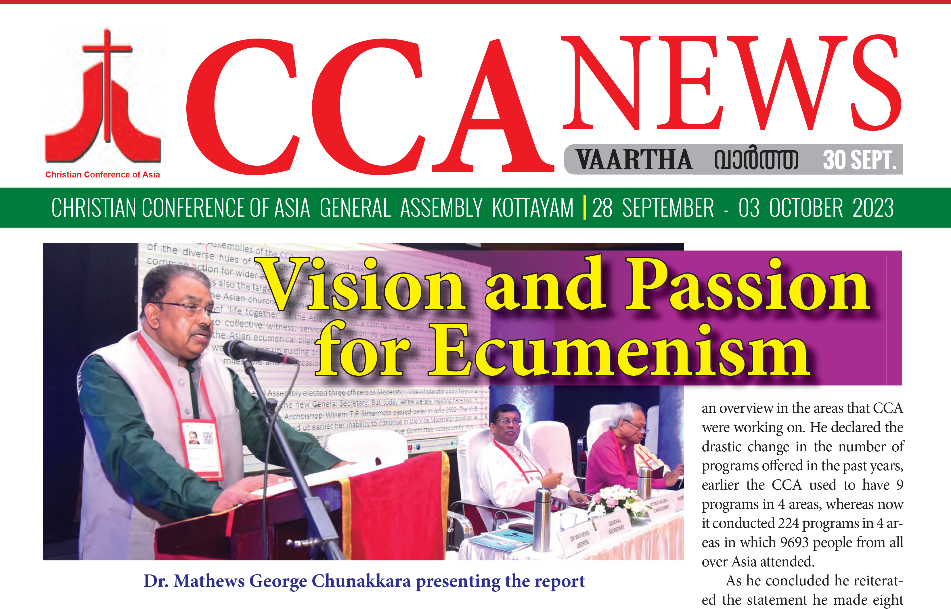 15th CCA General Assembly Newsletter – Day 3, 30 September 2023 | CCA